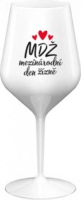 MEZINÁRODNÍ DEN ŽÍZNĚ - bílá nerozbitná sklenice na víno 470 ml