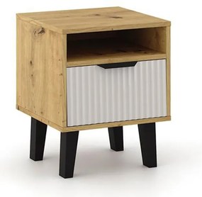 Noční stolek Borg Duo 1S dub artisan / kašmír