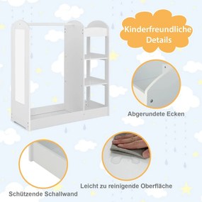 Costway Šatní skříň pro děti kostýmová pro děti se zrcadlem – 93,5 × 38 × 100 cm