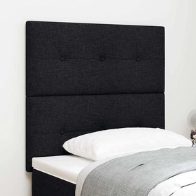 Výškově nastavitelné čelo postele s čelo Černý 90 cm textil 3337797