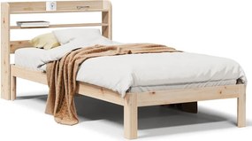 Rám postele s čelem 90 x 200 cm masivní borové dřevo 3306782
