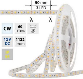 LED pásek McLED 12V studená bílá š=10mm IP54 14,4W/m 60LED/m SMD5050 ML-121.606.60.0
