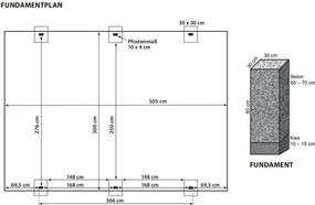 Přístřešek na auto BestBerg BBCP-CP7 / 15,2 m² / 505 x 300 x 219 cm / antracit/šedá