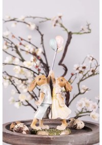 Velikonoční dekorace králíčci s balónky - 10*6*22 cm