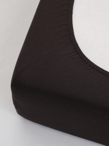 MK Lůžkoviny Jersey prostěradlo s elastanem Deluxe 140 × 200 cm – tmavě hnědé