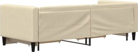 Válenda s přistýlkou a zásuvkami krémová 80 x 200 cm textil 3196613