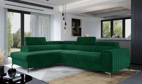 Moderní sedací souprava Ledrano, zelená Monolith Roh: Orientace rohu Levý roh