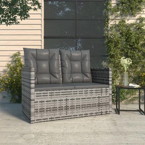 vidaXL Zahradní lavice s poduškami 105 cm polyratan [362319] Barva: Šedá