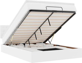 Osmanský rám postele s matrací bílý 140x190cm umělá kůže 3311304