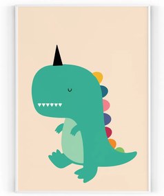 Plakát / Obraz Dinosaurus Pololesklý saténový papír 210 g/m² A4 - 21 x 29,7 cm
