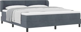 Postel s boxspringem s čelo Tmavě šedá 180 x 200 cm samet 3340401