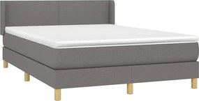 Box spring postel s matrací tmavě šedý 140 x 190 cm textil 3130106