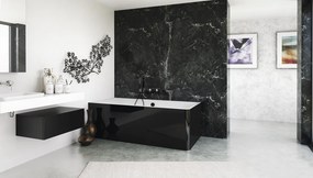 Polysan MARLENE CURVE L MONOLITH obdélníková vana 185 x 85 x 63 cm levá akrylát bílá/černá 71607MCLB