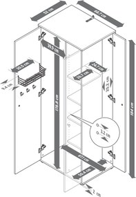 Tchibo - Univerzální skříň s bočním úložným prostorem - barva: bílá