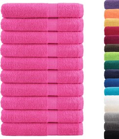 Premium ručníky SOLUND 10 ks růžové 100 x 200 cm 600 g/m² 137535
