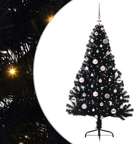 Umělý osvětlený vánoční stromeček Černá 150 cm PVC 3397130