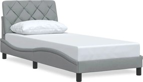 Rám postele bez matrace světle šedá 90 x 190 cm textil 3310566