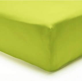 Polášek Jersey prostěradlo na vysokou matraci (až 30cm), 140x200cm, na dvoulůžko světle žluto-zelené