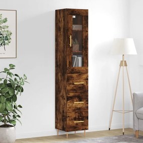 vidaXL Skříň highboard 34,5 x 34 x 180 cm kompozitní dřevo [3199226] Barva: kouřový dub