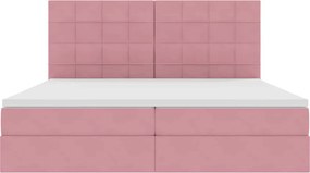 Postel s úložným prostorem a matrací Růžová 200 x 200 cm samet 3372056
