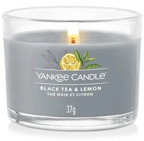 Yankee Candle Votivní svíčka ve skle Black Tea & Lemon, 37g