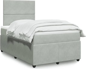 Box spring postel s matrací světle šedá 120 x 200 cm samet 3294604