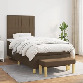 Box spring postel s matrací tmavě hnědá 80x200 cm textil 3137272
