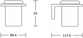 Závěsný kulatý držák kartáčků MAXMAX MEXEN LEA - kov/sklo - chromový, 7026038-00