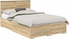 Rám postele s čelo Sonoma dub 120 x 200 cm Kompozitní dřevo 3408292