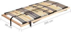 vidaXL Elektrický lamelový rošt postele se 42 lamelami 7 zón 90x200 cm [321828]