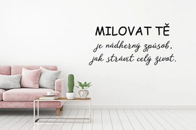 Lepy.cz Samolepka na zeď Milovat tě Velikost (šířka x výška): 60x30cm, Barevná varianta: Bílá