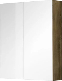 Mereo Mereo, Aira, koupelnová galerka 60 cm nebo 80 cm, zrcadlová skříňka, 2x dveře, dub Kronberg, CN716GH