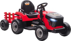 AIYAPLAY Elektrický dětský traktor, sedací traktor s dálkovým ovládáním, měkký start, pro děti ve věku 3-8 let, červený