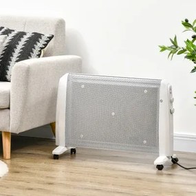 HOMCOM Mika topidlo 1000W/2000W s nastavitelným termostatem, 4 kolečka, 15-20 m², bílá