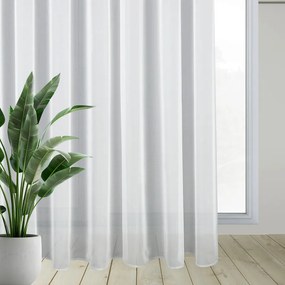 Voálová﻿ hotová bílá záclona s řasící páskou Ervi 0101 (různé velikosti)