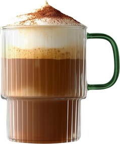 Zelené skleněné hrnky v sadě 2 ks na cappuccino 350 ml Livio – Vialli Design