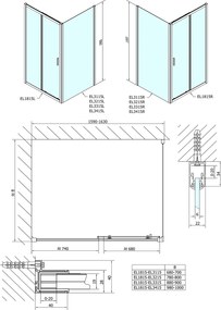 Polysan Polysan, Easy Line obdélníková sprchová zástěna 1600x700mm L/P varianta, EL1815EL3115