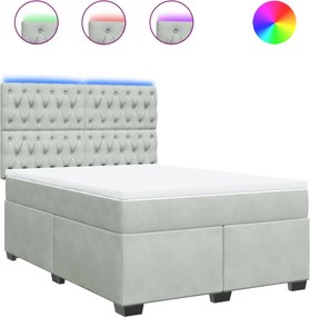 Box spring postel s matrací světle šedá 140x200 cm samet 3293236
