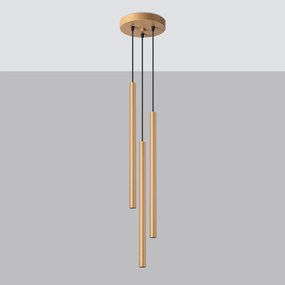 Sollux Lighting Závěsná lampa PASTELO 3P zlatá