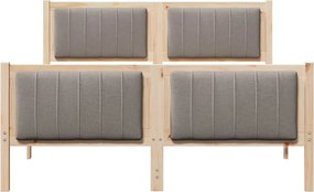 Rám postele Hnědá a taupe 140 x 190 cm Masivní borovicové dřevo 3394326