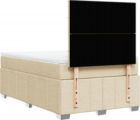 Box spring postel s matrací krémová 120x190 cm textil 3291612