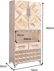 Designová barová skříňka Winebar 160 cm borovice