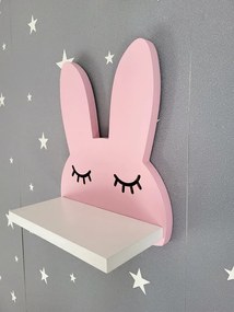 Vingo Polička růžový králíček - 27 x 31,5 cm