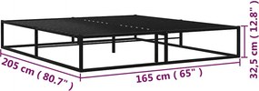 Rám postele černý kov 160 x 200 cm 324789