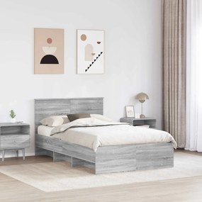 Rám postele s čelo Šedá Sonoma 120 x 123 cm Kompozitní dřevo 3408870
