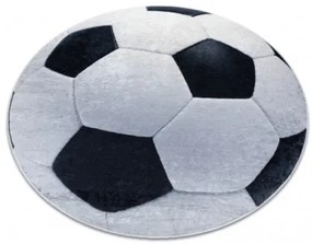 Dětský koberec protiskluzový BAMBINO 2139 Míč, černý / bílý kruh