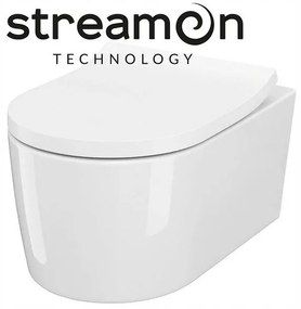 Cersanit Inverto závěsná wc mísa StreamOn 52 x 35,5 cm + pomalu-padající sedátko, Bílá, S701-432