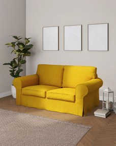 Potah na pohovku IKEA Ektorp 2-místná rozkládací  NOVÝ MODEL 2012 barva žlutá látka pletený vzor