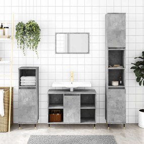 3dílný set koupelnového nábytku betonově šedý kompozitní dřevo,  3190295