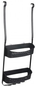 Erga Wiki, koupelnový koš, závěsný organizér 30x72 cm s přísavkami, černá matná, ERG-YKA-CH.WIKI-BLK